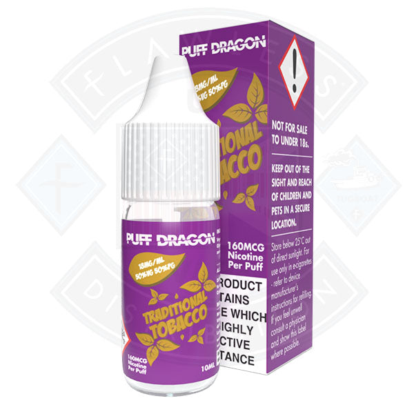 Traditional Tobacco Puff Dragon TPD 10ml E liquid | Flawless Vape Shop ...